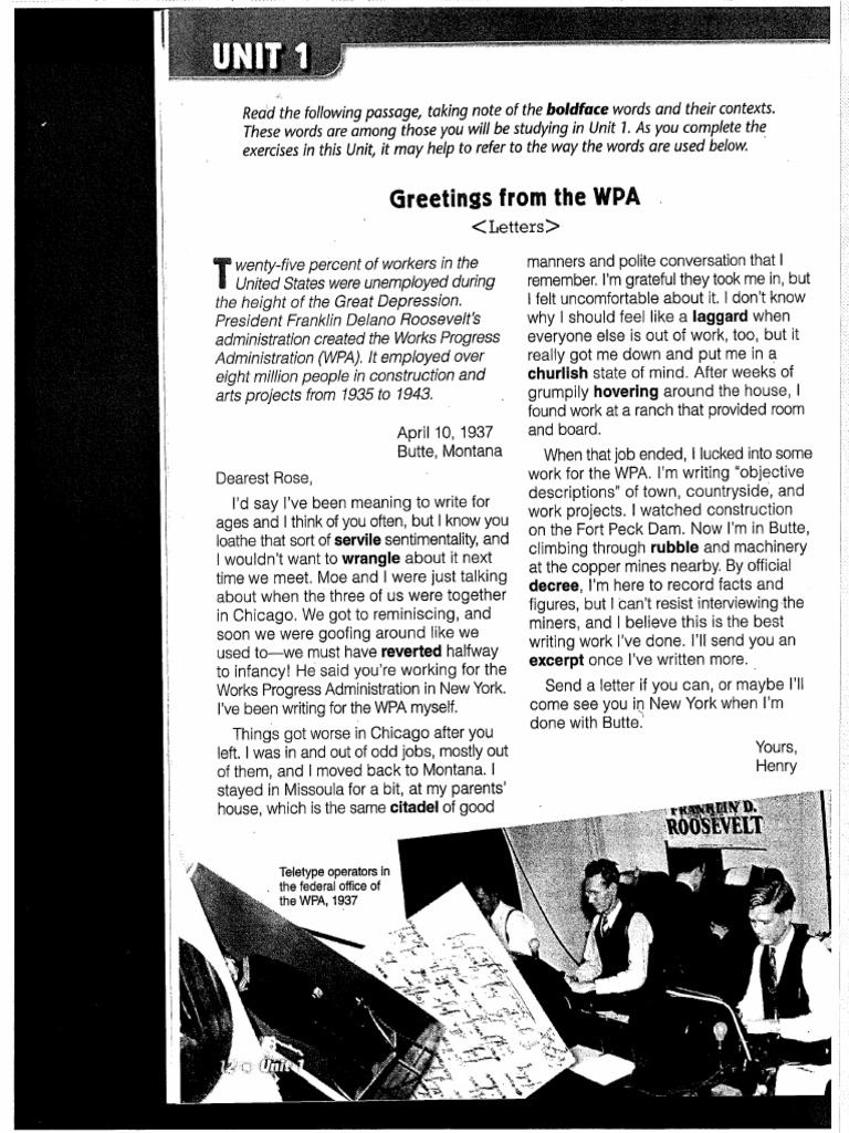 Level C Unit 1 Vocabulary | PDF