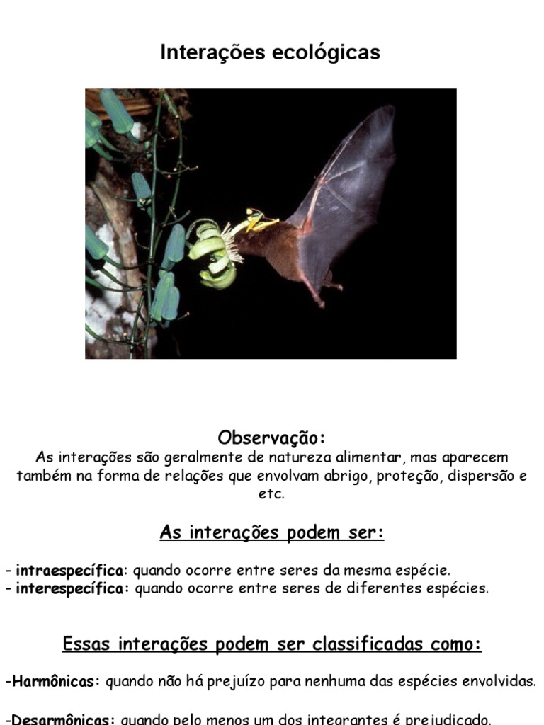 Interações ecológicas | PDF | Interações biológicas | Zoologia