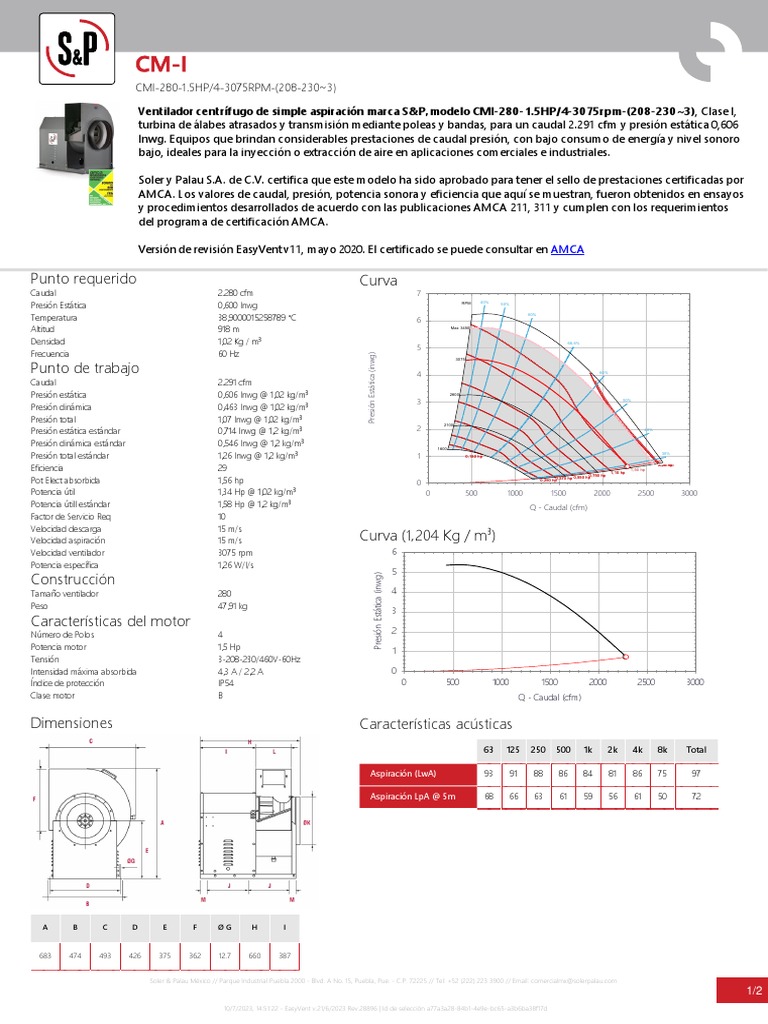 4 CMI 280 1.5HP4 3075rpm (208 230 3) 5123 | Descargar gratis PDF | Ingeniería mecánica ...