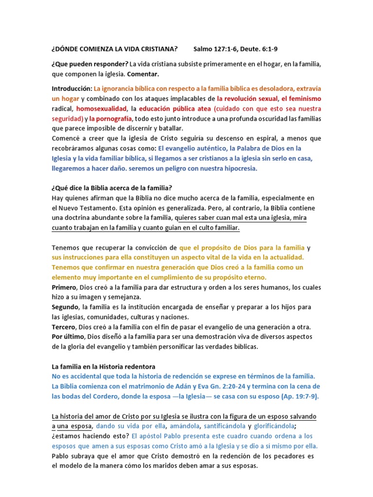 La Vida Cristiana en El Hogar | PDF | Cristo (título) | Oración