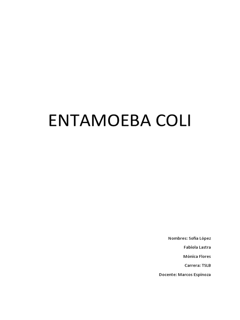 Entamoeba Coli | PDF | Especialidades Medicas | Microbiología
