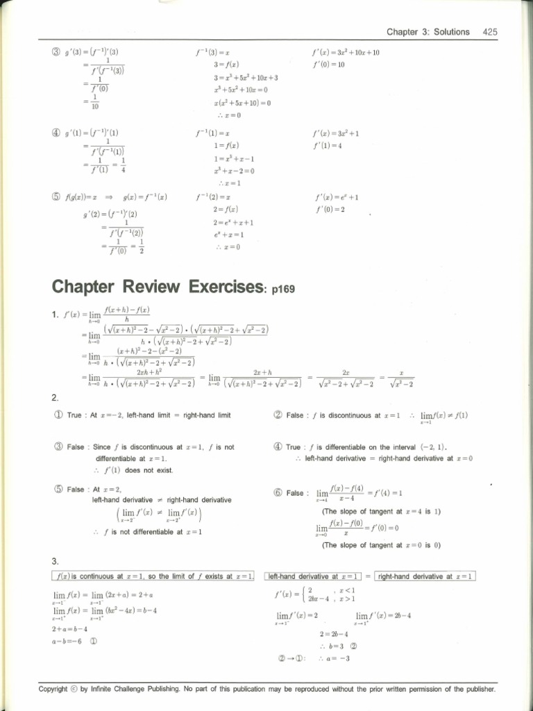 Derivatives Review - KEY | PDF