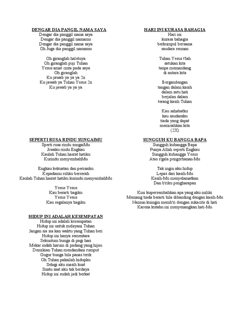 Dengar Dia Pangil Nama Saya | PDF