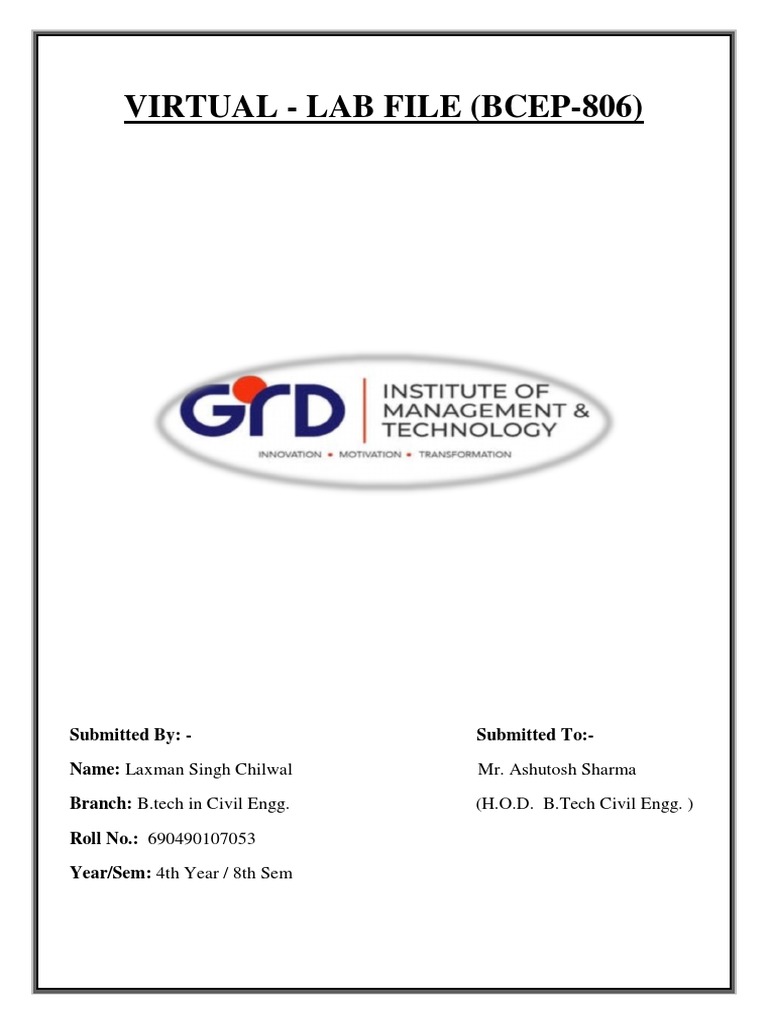 Virtual Lab File Pdf Technical Drawing Auto Cad