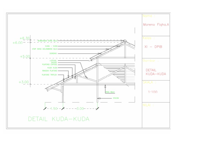 Contoh Latihan Tugas Detail Kuda Kuda | PDF