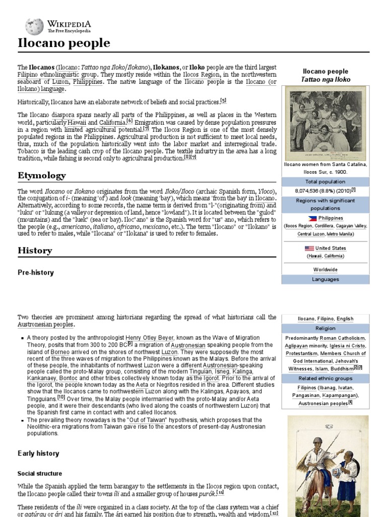Ilocano People - Wikipedia | PDF