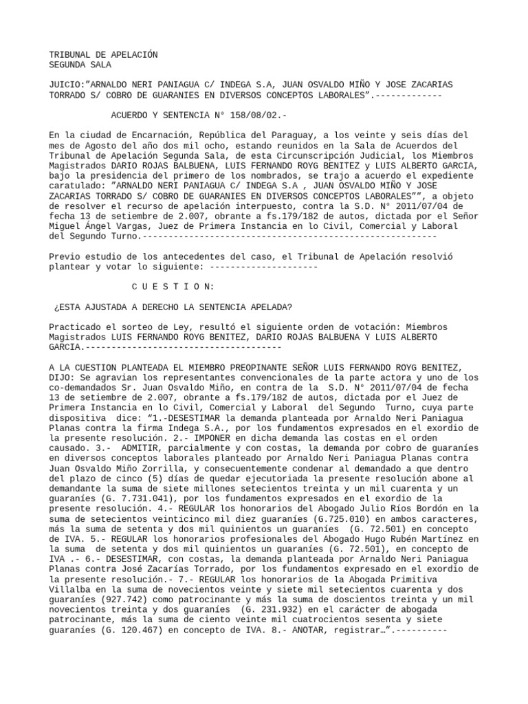 Jurisprudencia 18731 | PDF | Salario | Ley procesal