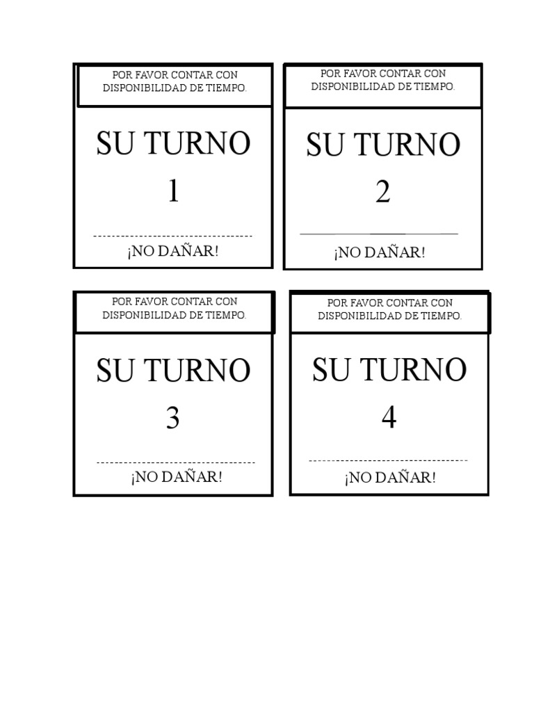 Turnos Tarjetas | PDF