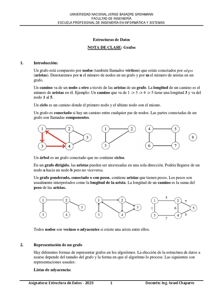 Grafos | Descargar gratis PDF | Vértice (teoría de grafos) | Algoritmos ...