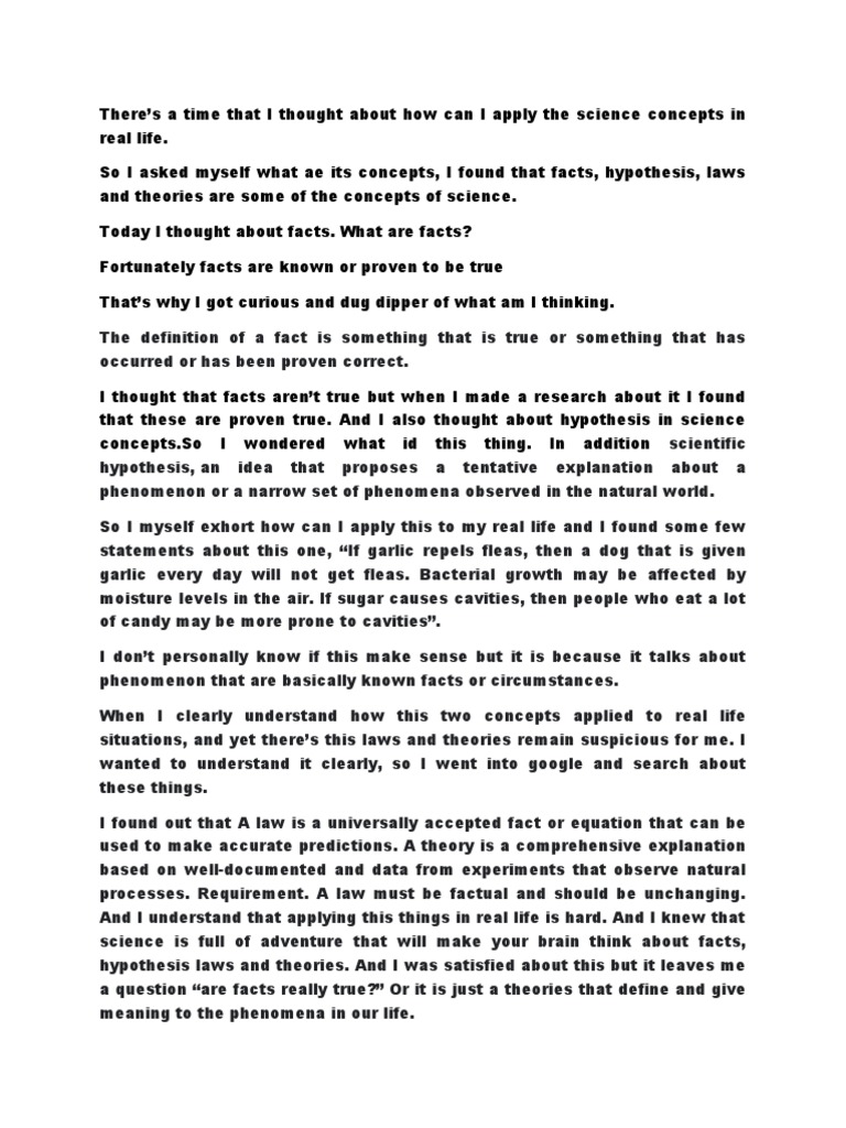 Applying Science Concepts In Real Life PDF Science Mathematics