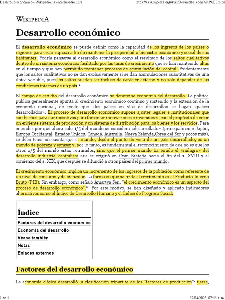 S1. Lec Desarrollo Económico | PDF | Desarrollo economico | Economias