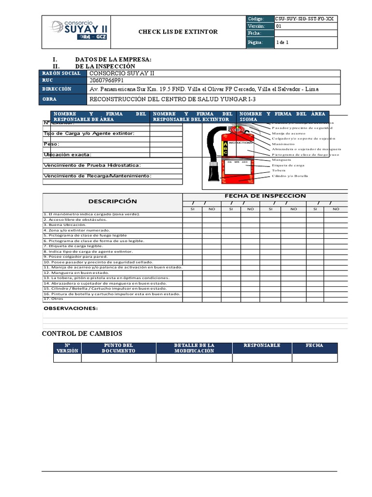 Check List de Extintor | PDF