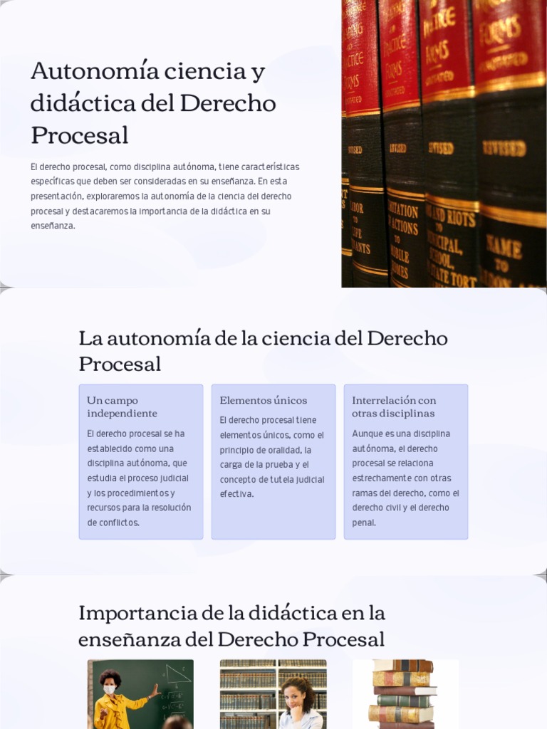 Autonomía y Didáctica del Derecho Procesal | PDF | Enseñando | Ley procesal