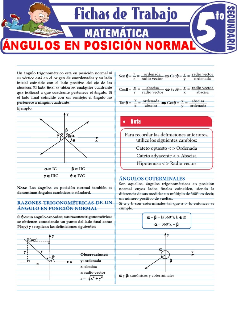 Angulo en Posicion Normal para Quinto Grado de Secundaria | PDF ...