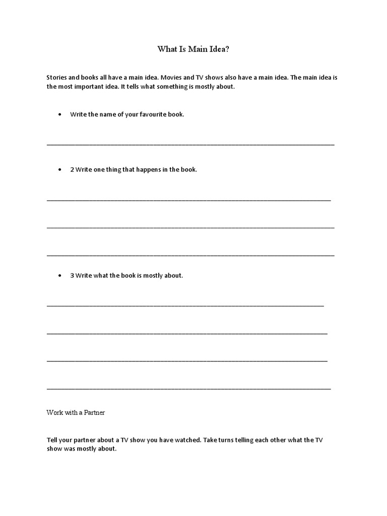 What Is Main Idea | PDF | Self-Improvement