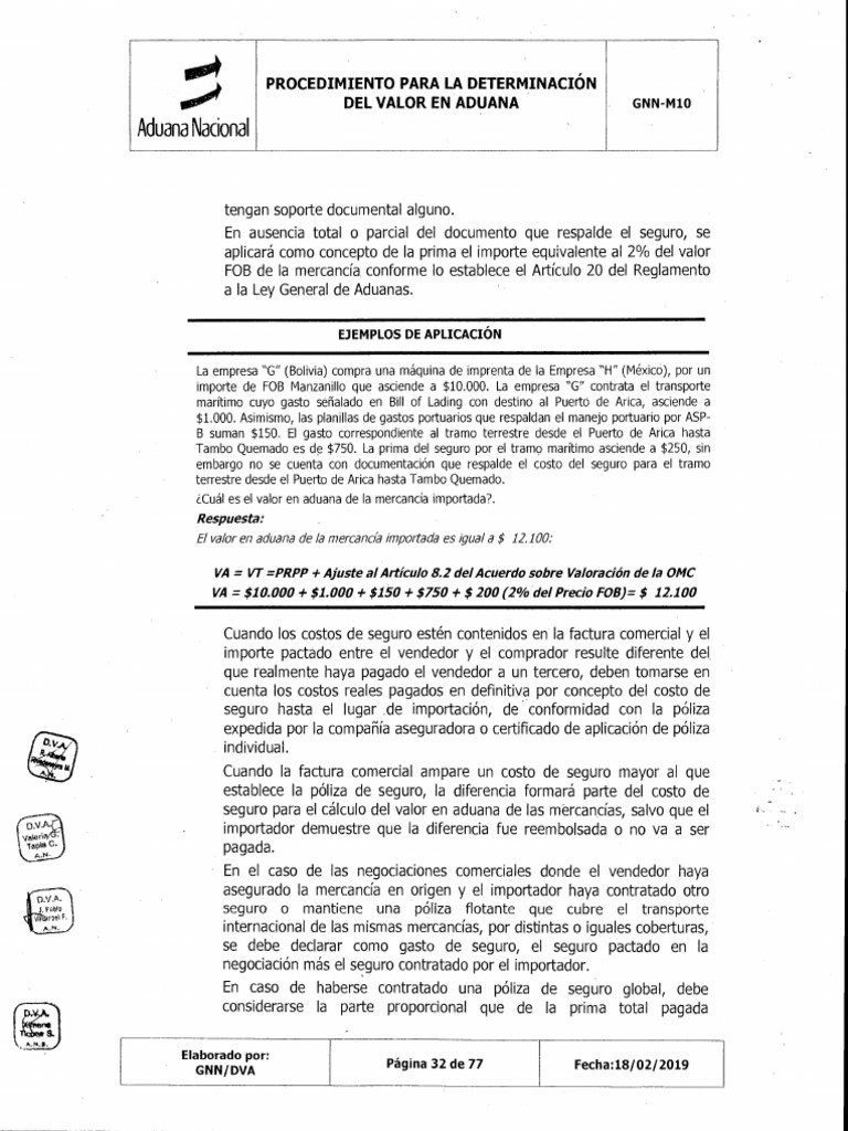 Valor en Aduana y Seguro de Mercancías | PDF | Seguro | Póliza de seguros