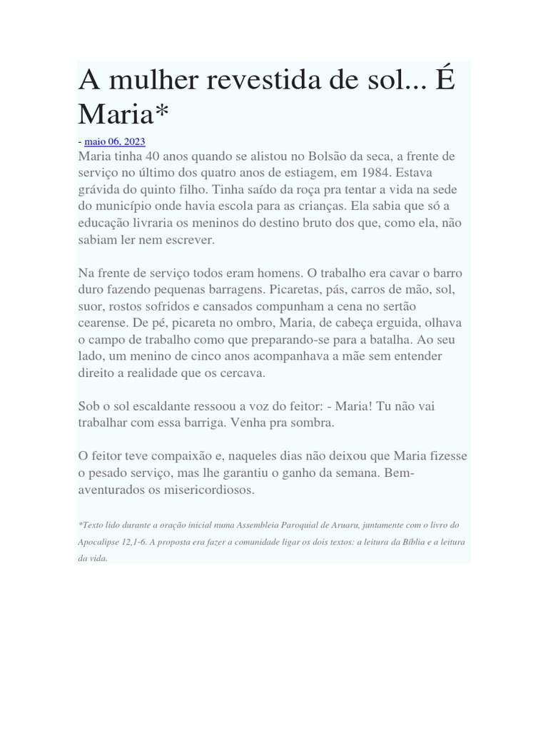 Maria: Força e Fé no Sertão | PDF