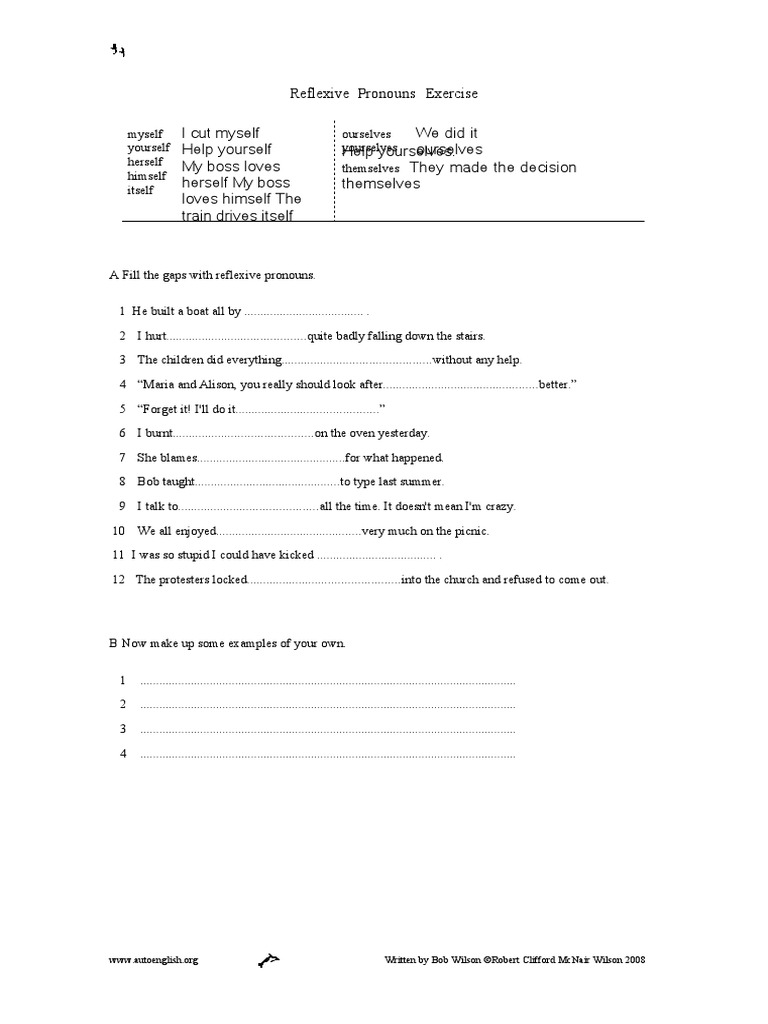 Reflexive Pronouns¡ | PDF | Grammatical Number | Linguistic Morphology