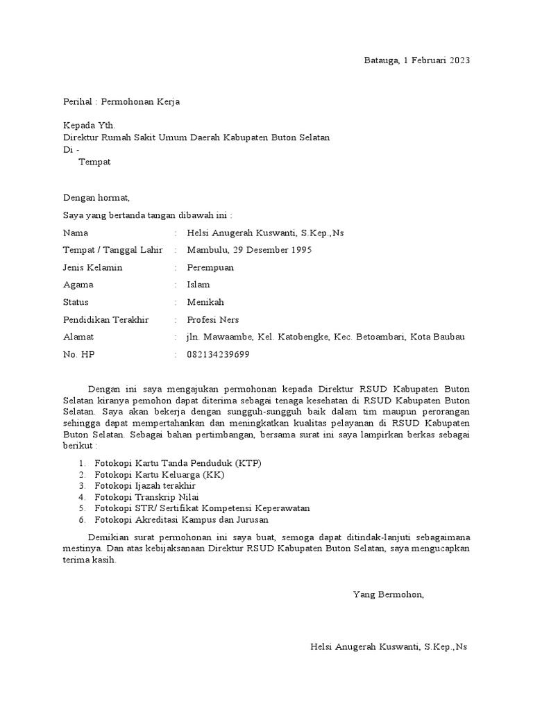 Lamaran Helsi | PDF | Kesehatan Holistik