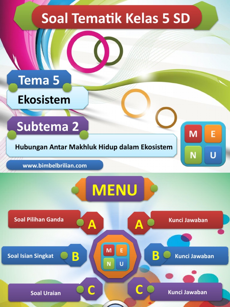 PPT - Soal Tematik Kelas 5 SD Tema 5 Subtema 2 Hubungan Antar Makhluk Hidup dalam Ekosistem ...