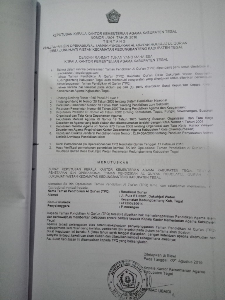 Surat Izin Operasional | PDF