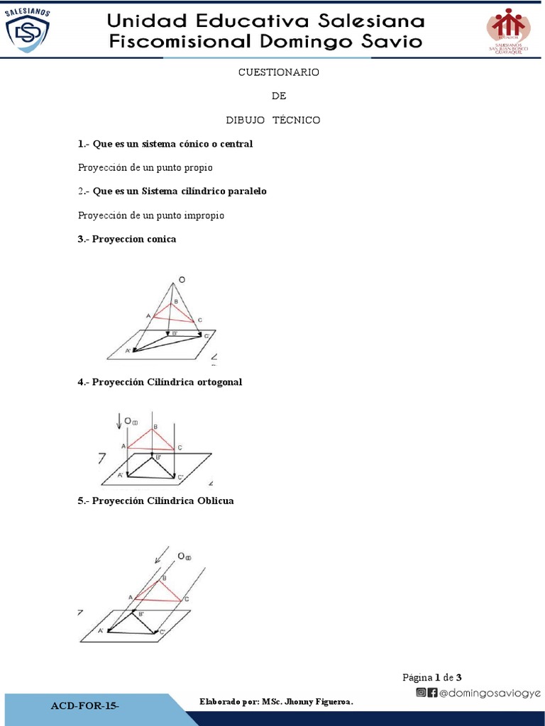 Cuestionario Dib - Tec | PDF | Geometría Elemental | Matemática Elemental