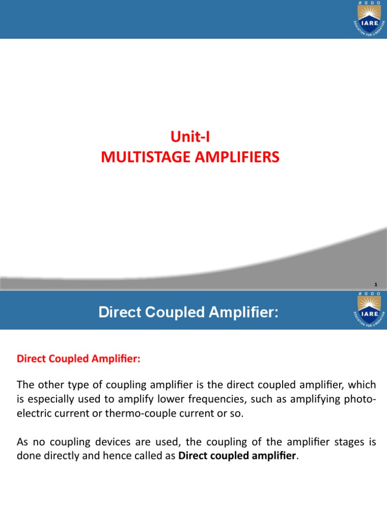 5.direct Coupled Amplifier | PDF | Amplifier | Transistor
