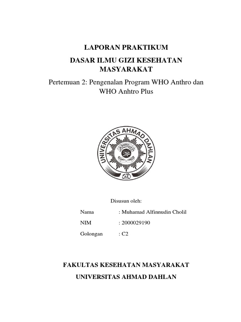 Muhamad Alfinnudin Cholil - Pengenalan Program WHO Anthro Dan WHO ...