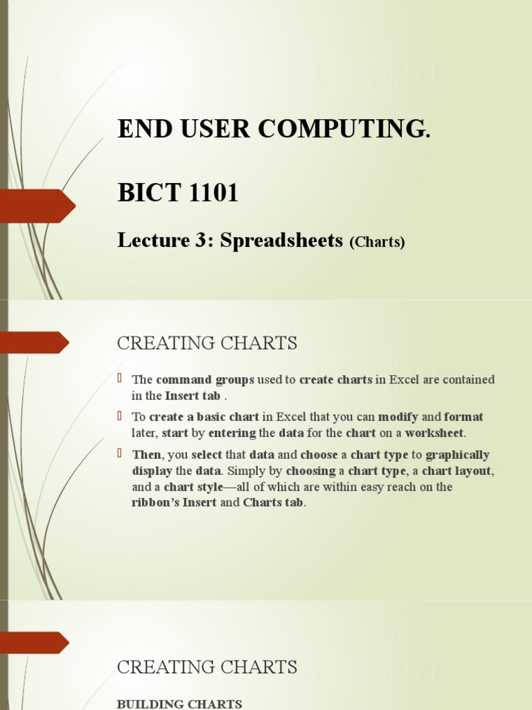 SpreadSheets - Charts and Graphs - Notes | PDF | Chart | Microsoft Excel