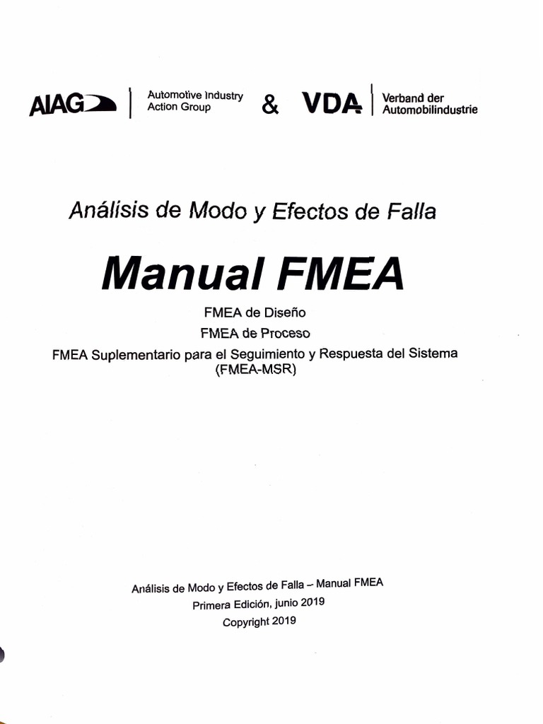 Análisis de Modo y Efectos de Falla (Manual FMEA) | PDF | Derechos de autor | Derecho Civil ...