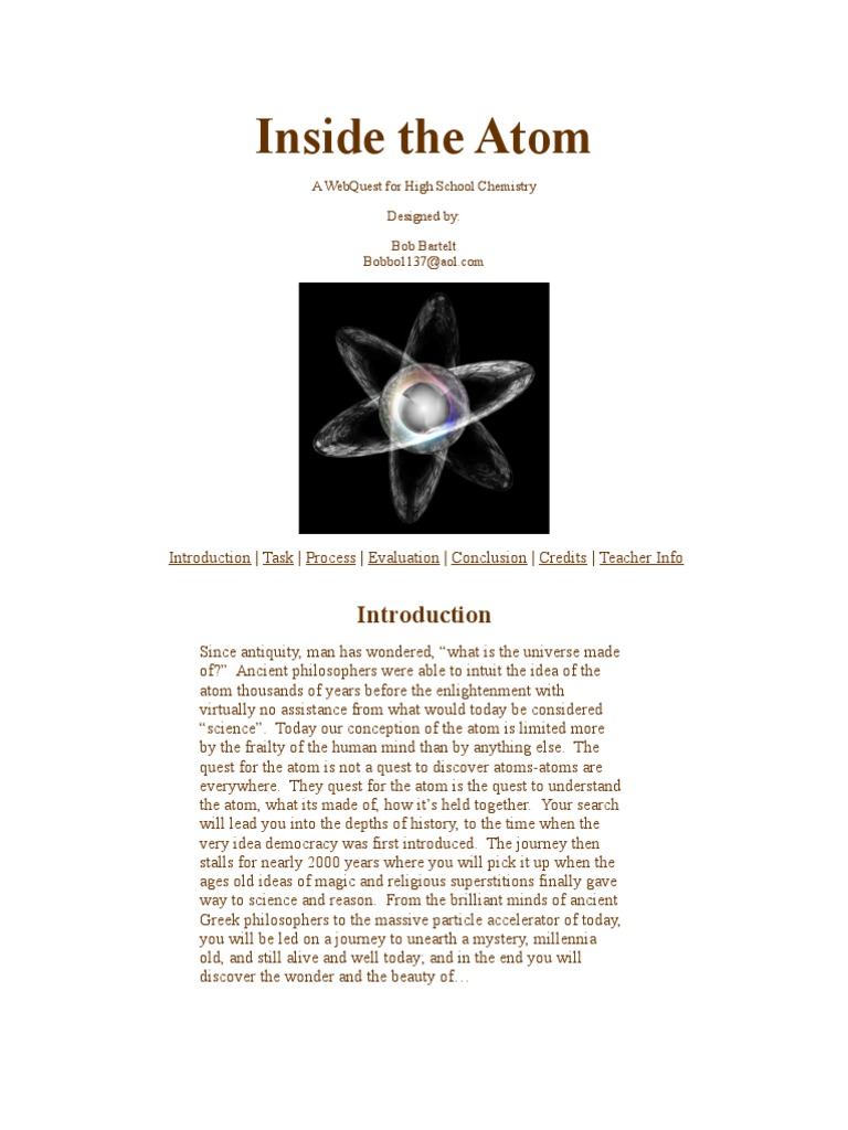 Atomic Structure Webquest | PDF | Atomic Orbital | Atoms