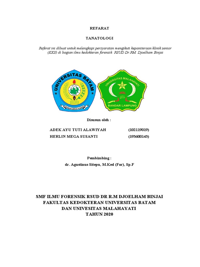 Dasar-Dasar Tanatologi Forensik | PDF