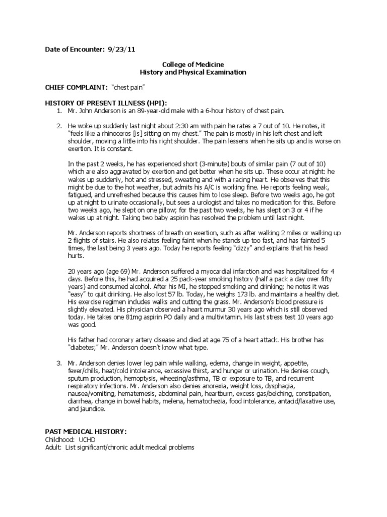 Practice HPI | Myocardial Infarction | Aspirin