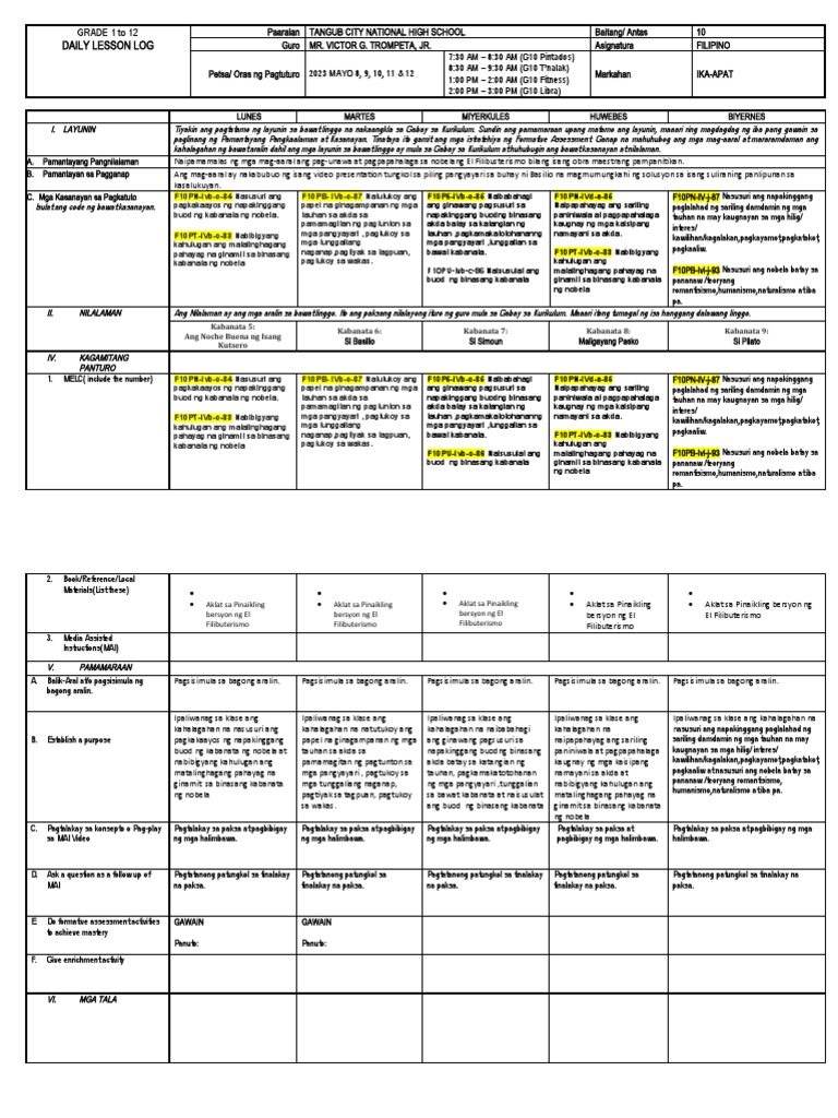 q4 Dll-Filipino 10 Week 3 | PDF