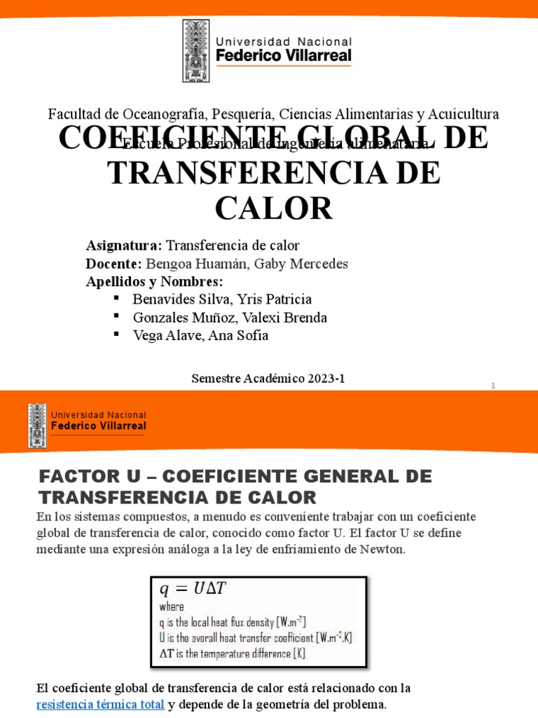 Coeficiente Global de Transferencia de Calor | PDF