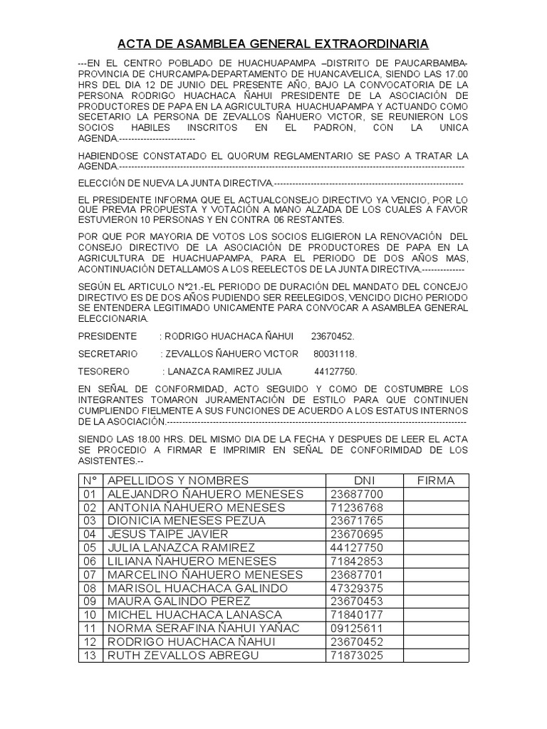 Acta Alejandro | PDF | Gobierno | Elecciones