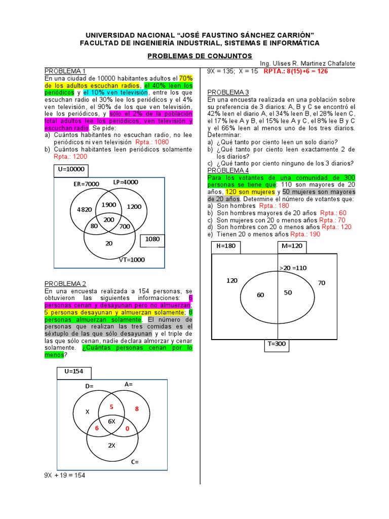 Problemas de Conjuntos | PDF