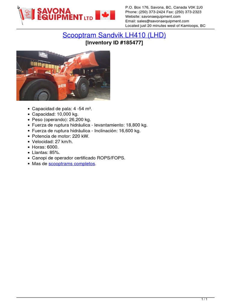Scooptram Sandvik lh410 LHD | PDF