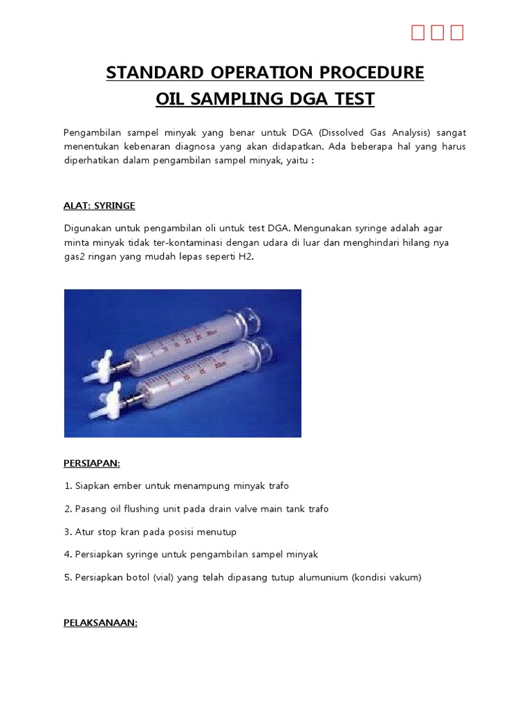 Prosedur Pengambilan Sampel DGA | PDF