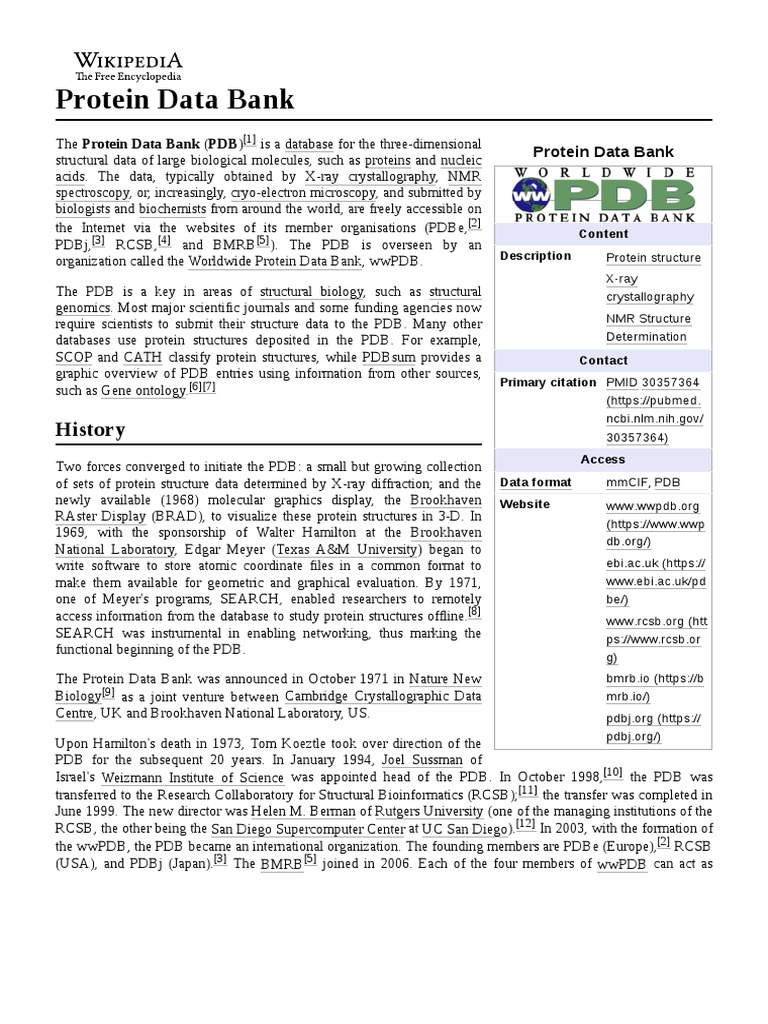 Protein Data Bank | PDF | Protein Data Bank | Chemistry