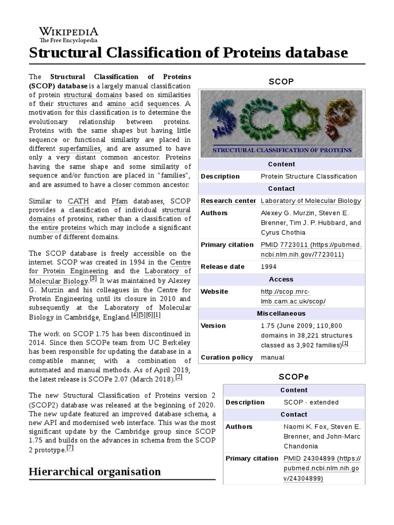 Structural Classification of Proteins Database | PDF | Proteomics | Omics