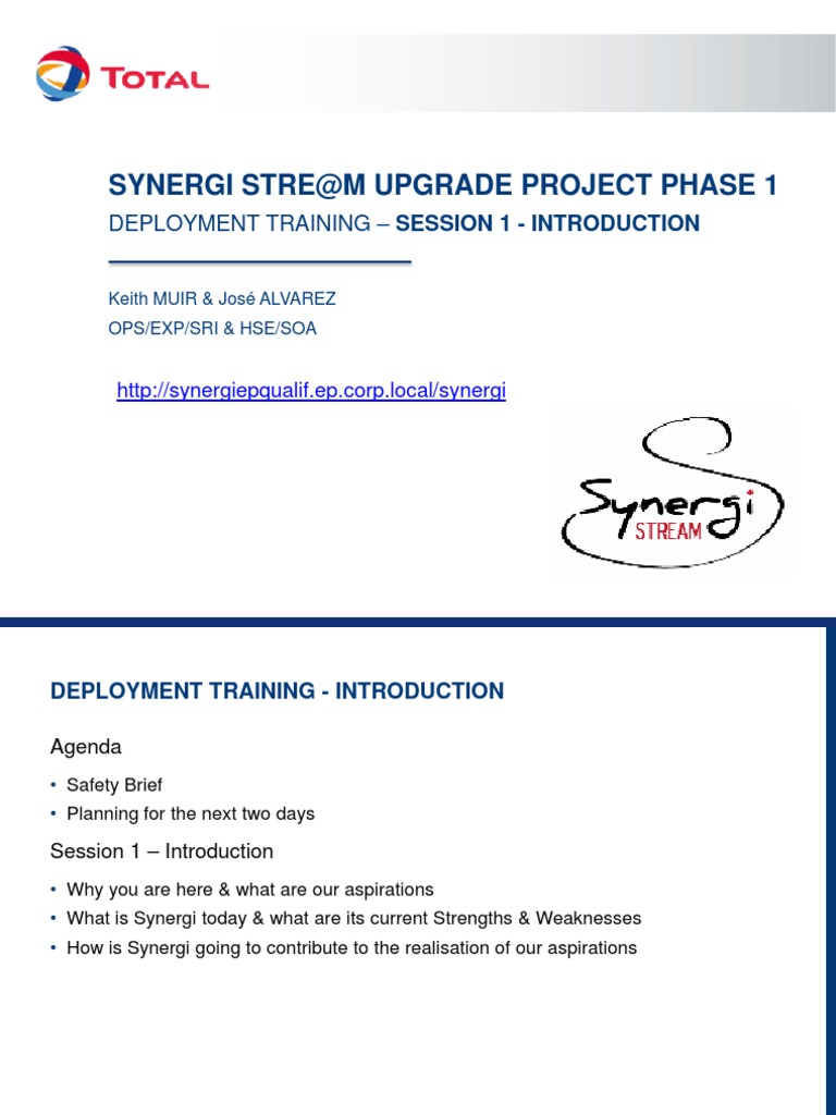 Synergi Stre@m Phase 1 Training Intro | PDF | Risk | Safety