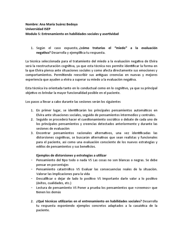 Actividad Modulo 5.. | PDF | Pensamiento | Evaluación