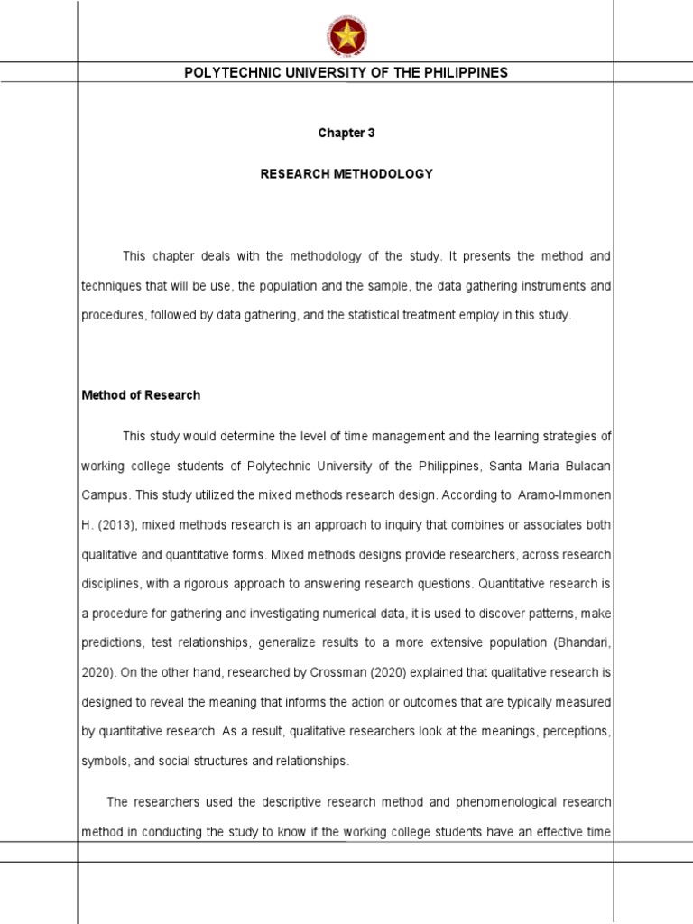 Chapter 3 | PDF | Methodology | Quantitative Research
