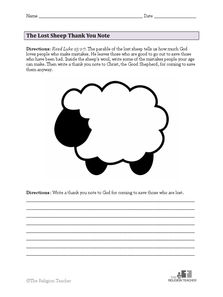 Lost Sheep Worksheets | PDF