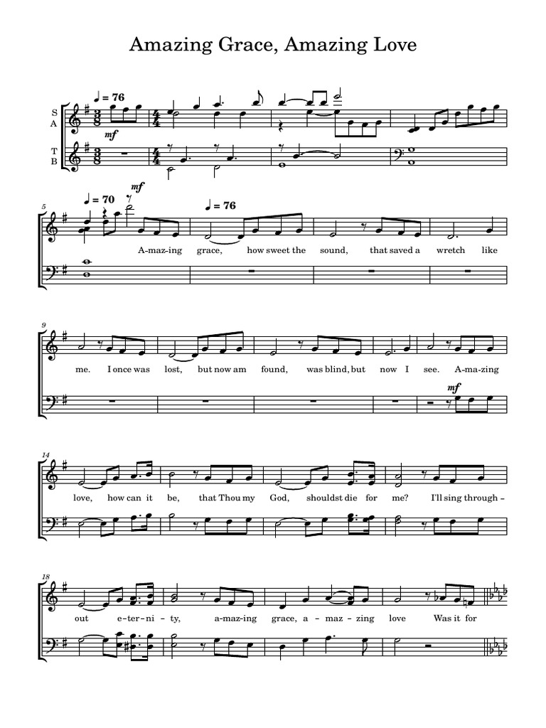 Amazing Grace, Amazing Love | PDF