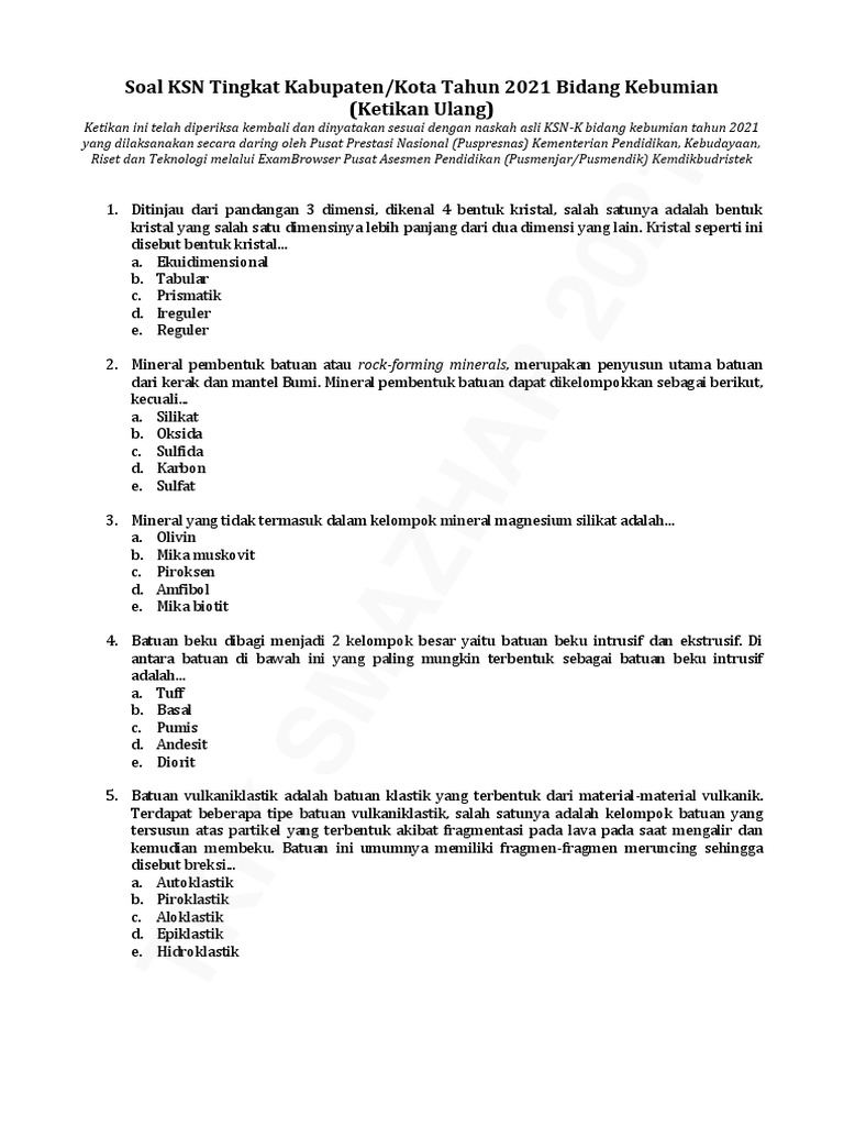 Osk Kebumian 2021 (KSN-K) | PDF