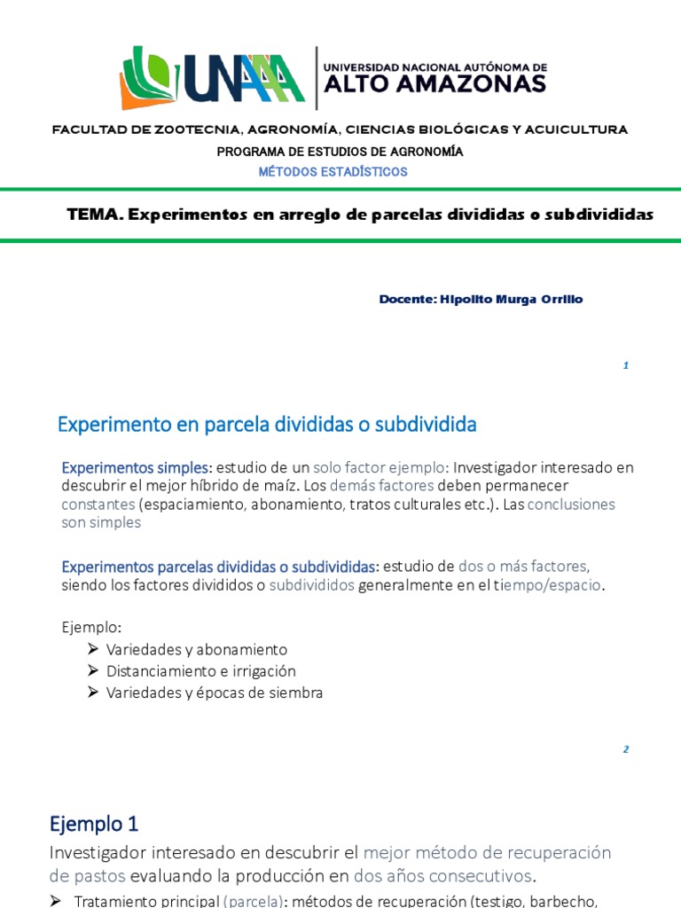Clase-9 PARCELAS DIVIDIDAS O SUBDIVIDIDAS DCA-DBCA | PDF | Análisis de ...
