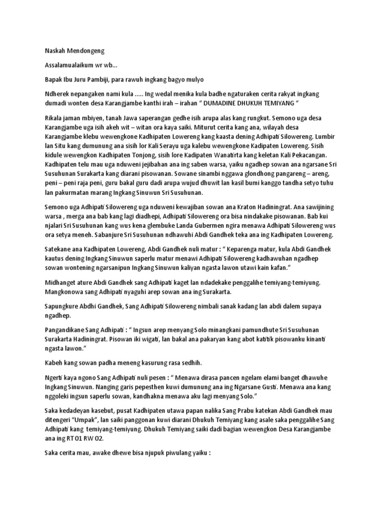 Naskah Mendongeng Edit | PDF