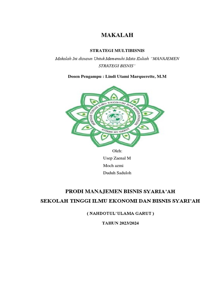 Klompok 6 Manajemen Strategi Bisnis | PDF